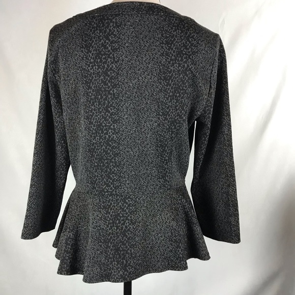 Spense | Tops | Spense Top Button Down Peplum Hem Grey Black Large ...